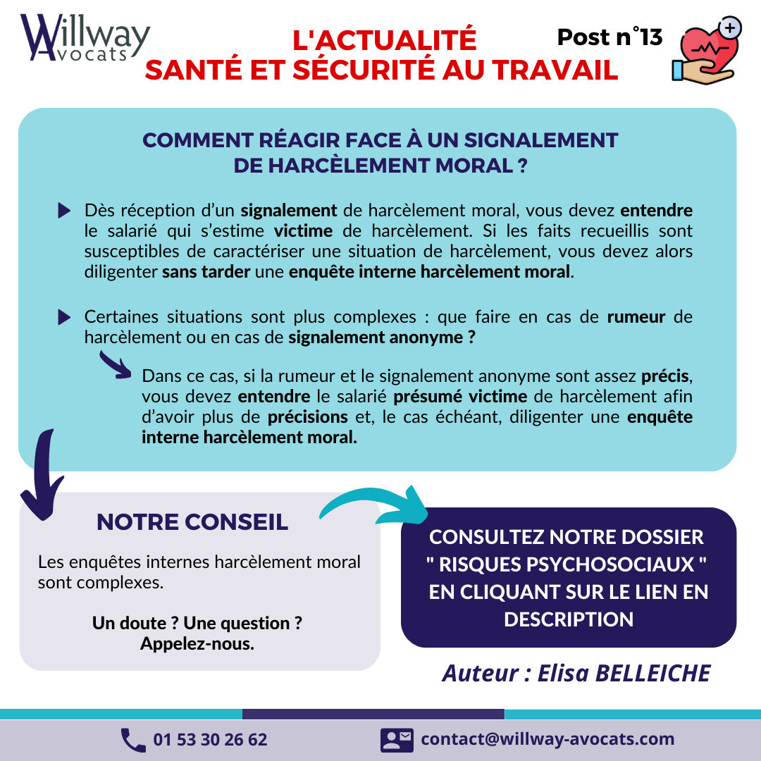Comment réagir face à un signalement de harcèlement moral Comment réagir face à un signalement de harcèlement moral